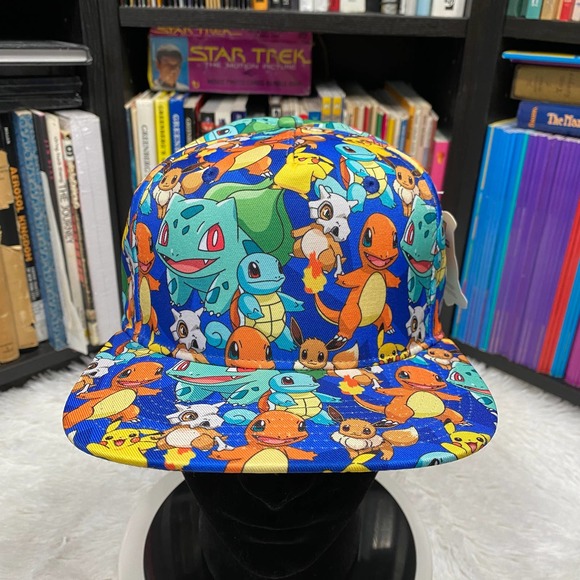 Nintendo | Accessories | Pokemon Pikachu Charmander All Over Blue Hat ...